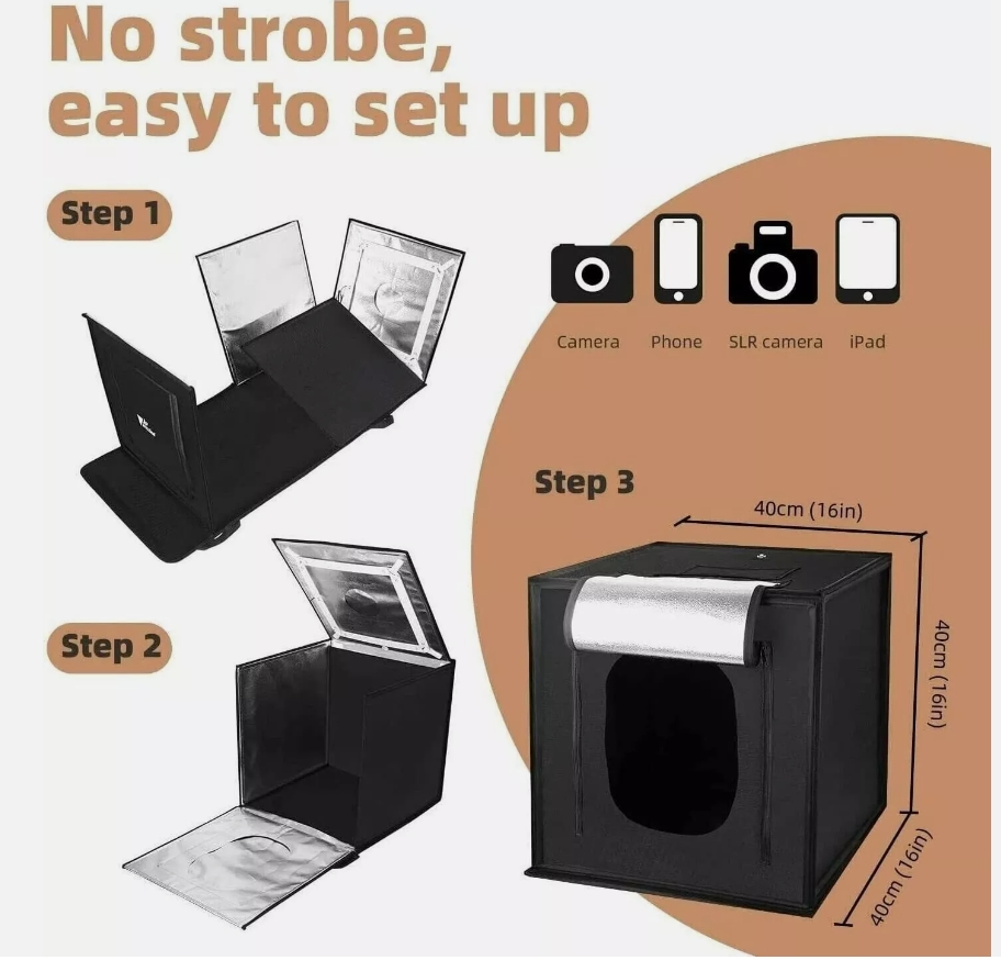 Photo Studio Portable Light Box 16 X 16 Inch Box Cube Adjustable Light ...