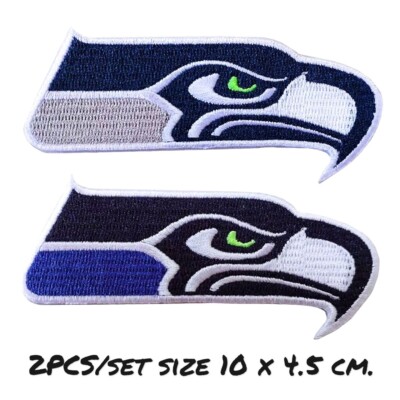 2 pieces Seattle Seahawks Logo Patch Football Embroidered Iron On Patch ...