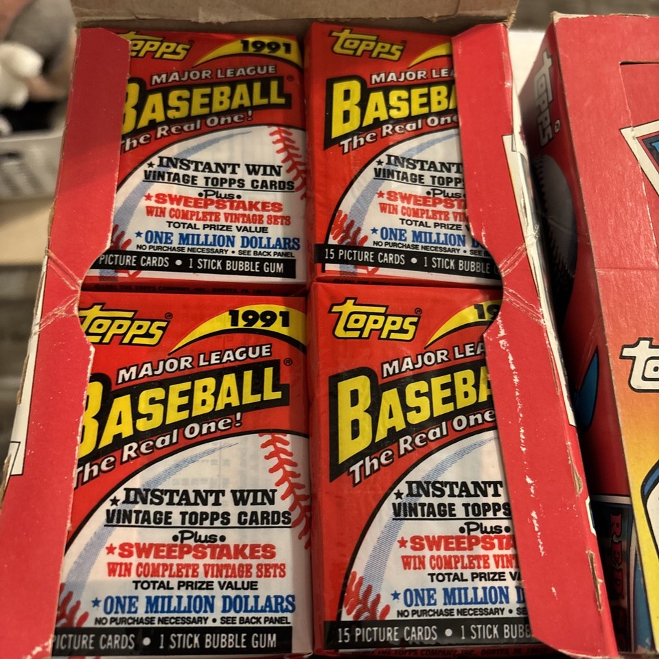 1988, 1989, 1991 Topps Unopened Wax Boxes. Boxes Show Some Shelf Wear ...