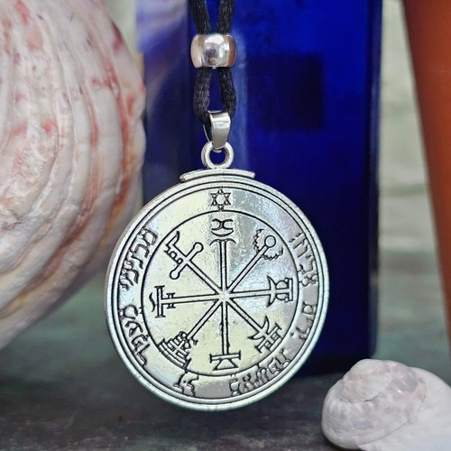 7th Pentacle of Jupiter Necklace Pendant Solomon's Magical Bead Cord ...