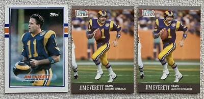 1989 Topps Jim Everett #129 Los Angeles Rams 1991 Fleer Ultra | eBay