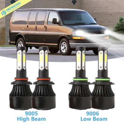 For Chevy Express 1500 2500 4Side Combo 9005 9006 LED Headlight High ...