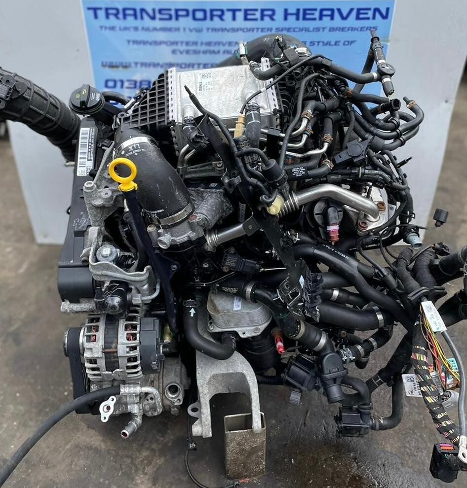 VW T6 TRANSPORTER 16-20, COMPLETE GENUINE EURO 6 BI-TURBO ENGINE UNIT ...