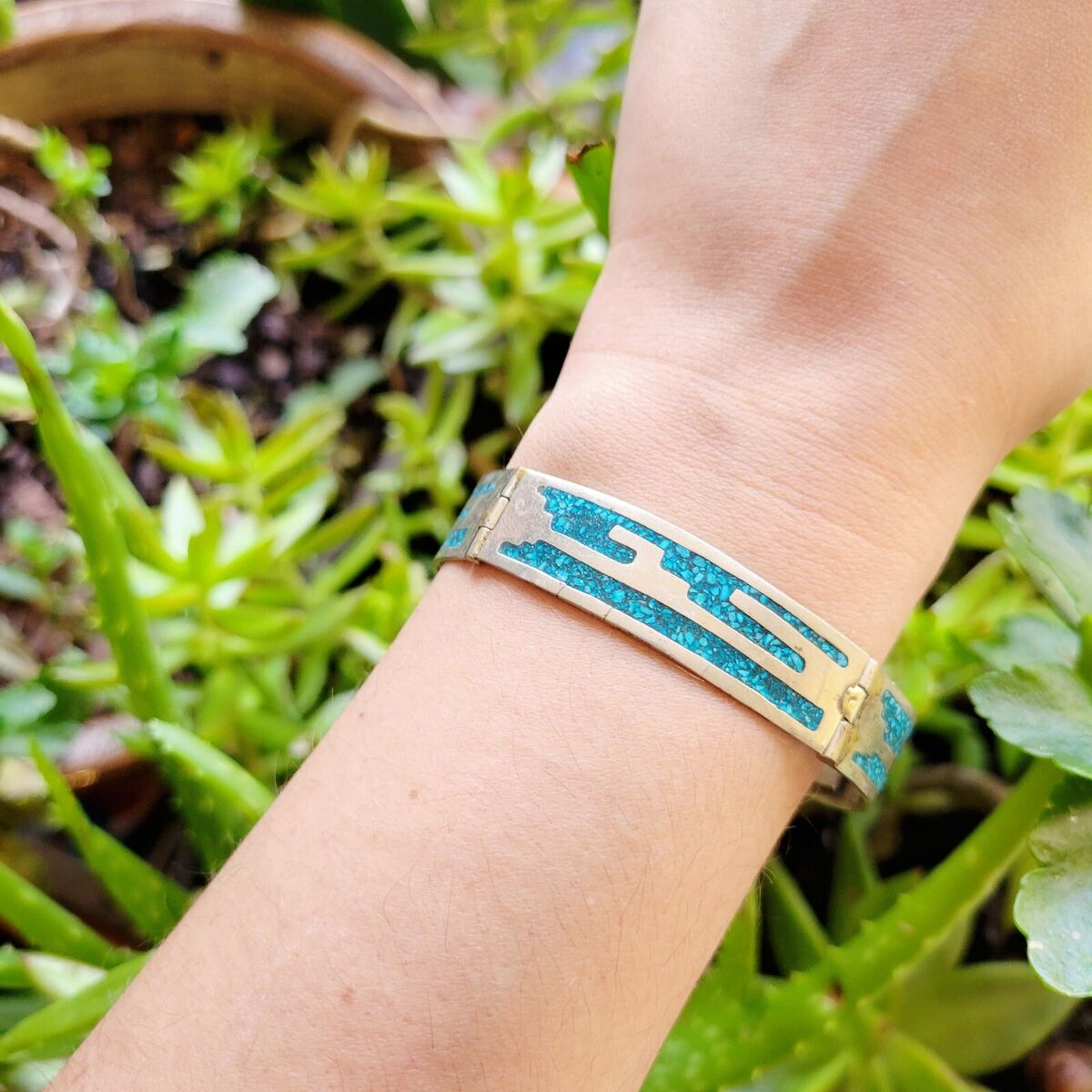 Vintage Alarci Native American Inlaid Turquoise Bracelet | eBay Vintage Alarci Native American Inlaid Turquoise Bracelet | eBay