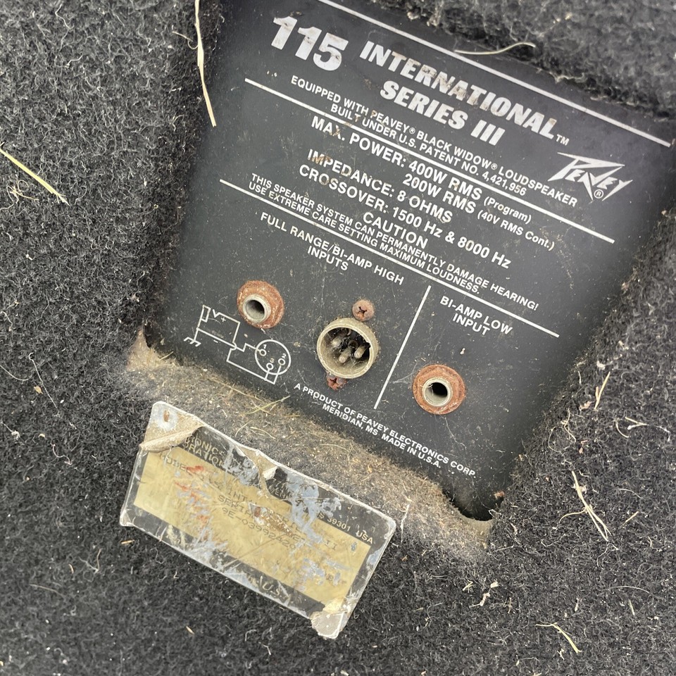 Peavey 3way 115 International Series III BLK Widow ONE SPEAKER RARE | eBay