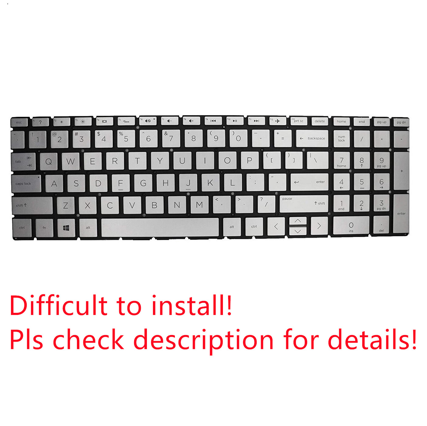 US Silver Backlit Keyboard for HP Pavilion 15-cs3153cl Backlight | eBay