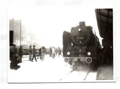 Steam Locomotive 50849 Photo Winter Station Platform Zwickau | eBay