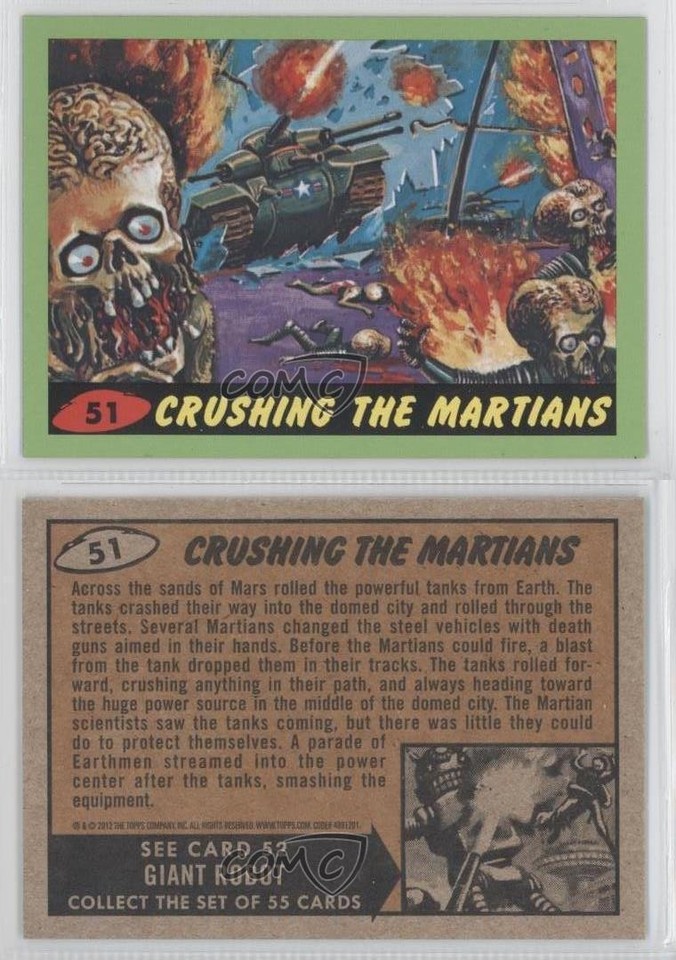 2012 Topps Heritage Mars Attacks! Green Crushing the Martians #51 1c8 ...