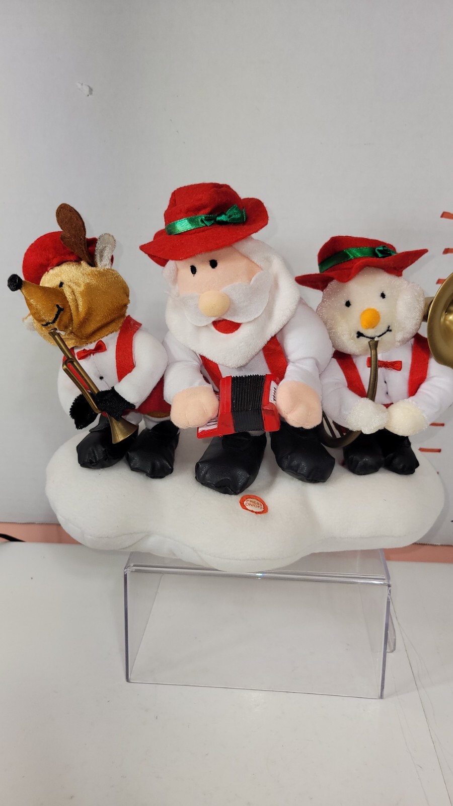 Gemmy Animated Christmas Santa Reindeer Snowman Singing Jingle Bells ...