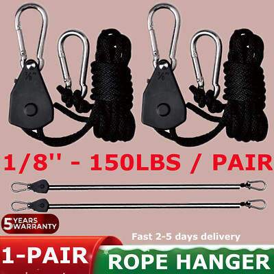 Adjustable Rope Hanger Tent Lanyard Pulley Rope Ratchet Portable New ...