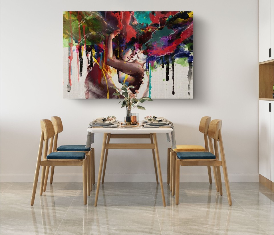 Couple Hug Canvas Print, Romantic Wall Decor, Love Design Art | eBay