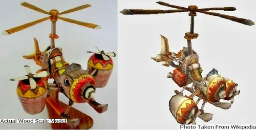 Warcraft Flying Machine Gyrocopter Mahogany Kiln Dried Wood Model Large ...
