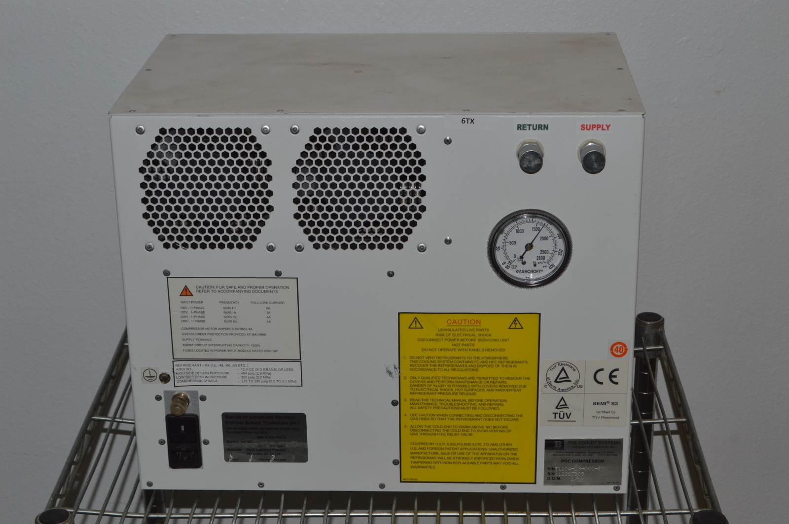 BROOKS POLYCOLD SYSTEMS PCC COMPRESSOR T1104-13-000-50 (JLU62) | eBay