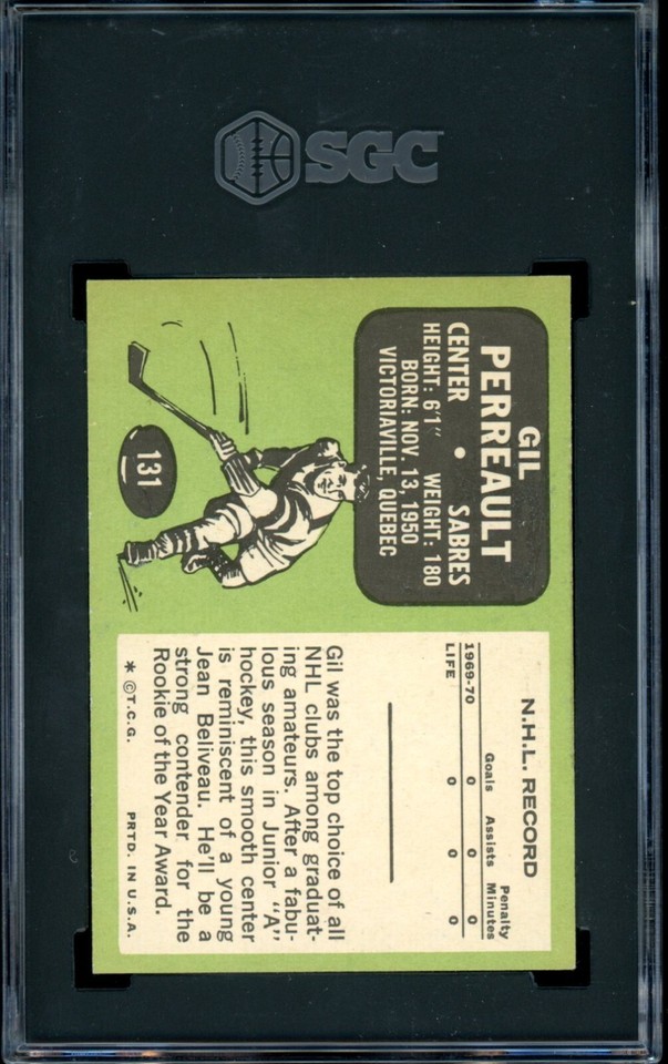 1970-71 Topps NHL #131 Gilbert Perreault Rookie SGC 5.5 EX+ Buffalo ...