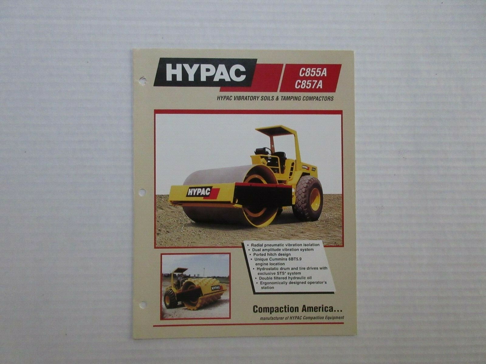 Hypac C855A/C857A Vibratory Compactors Sales Brochure | eBay