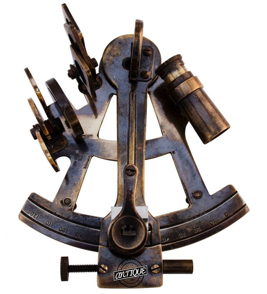 Vintage Maritime Navigational Ship Instrument Brass Sextant Antique ...