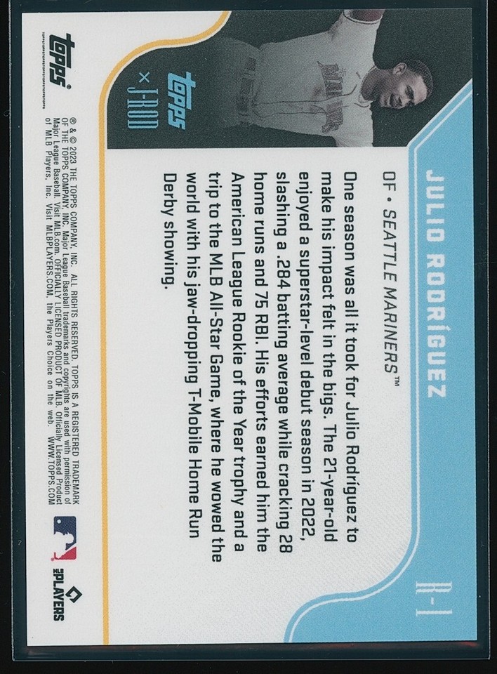 Julio Rodriguez 2023 Topps X J-Rod Show Out Rookie Of The Year Award ...