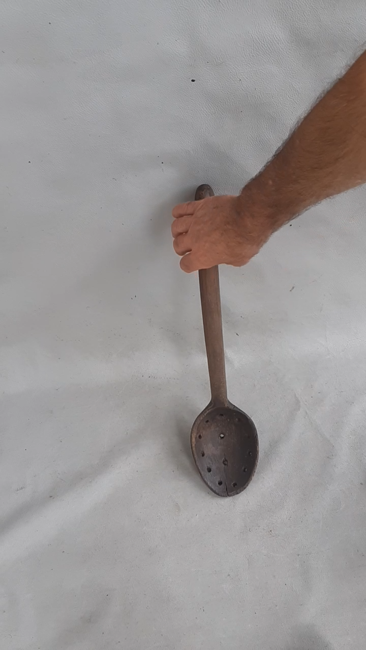Antique Unique Wooden Large Spoon HANDMADE Tool | eBay