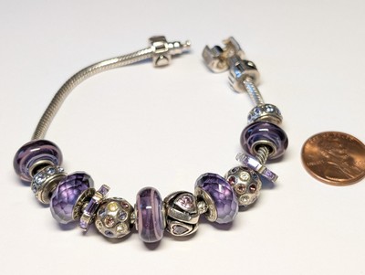 STERLING SILVER CHAMILIA CHARM BRACELET & CHARMS SIGNED CHAM 925 WITH ...