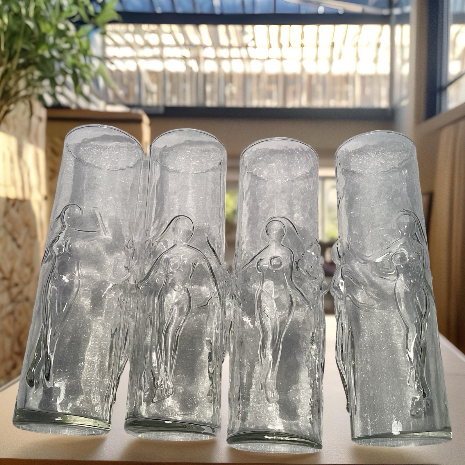 Set Of 4 Epic Libby Glass La Femme Glasses Dancing Naked Girls Bar Ware Tumblers | eBay
