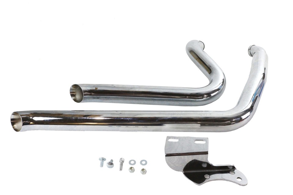 Exhaust Drag Pipe Set Side Sweep fits Harley Davidson | eBay