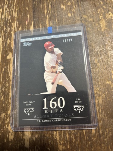 2007 Topps Moments Milestones Albert Pujols /29 160 Hits St Louis ...