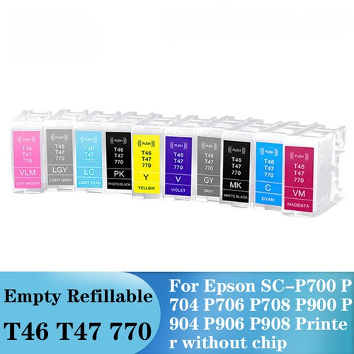 1set T46 T47 770 ink Cartridge For EPSONP704 P706 P906 P908 Printer ...