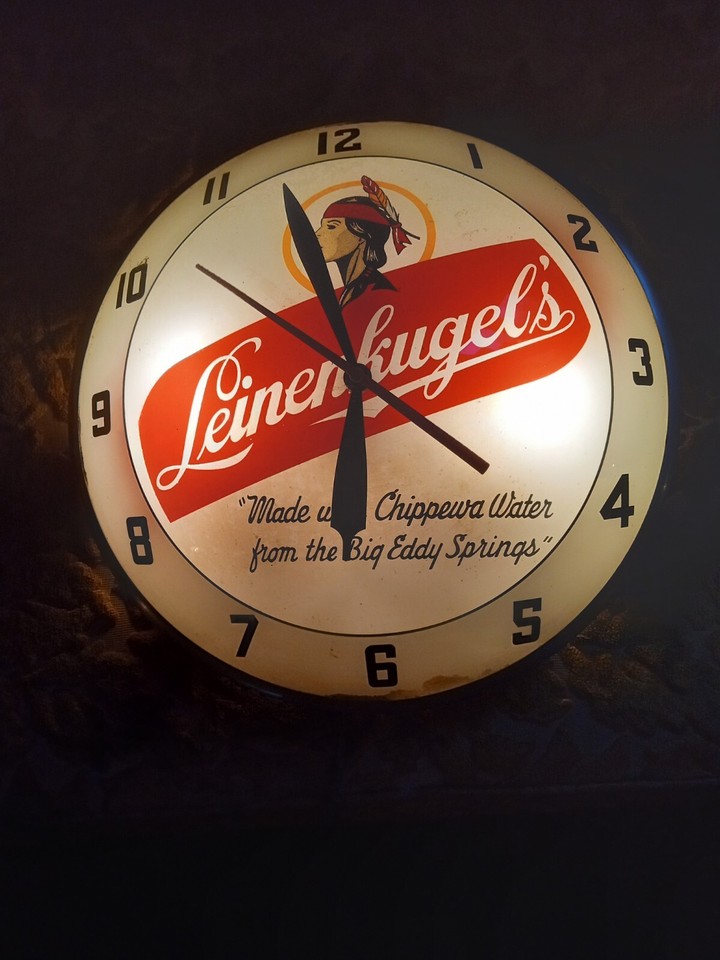 Leinenkugel's double bubble clock, Autographed tray, Signed Pitcher ...