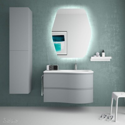 Salagar MAM 900 (BASIN ONLY) Curved Wall Hung Vanity Unit. OPENED ...