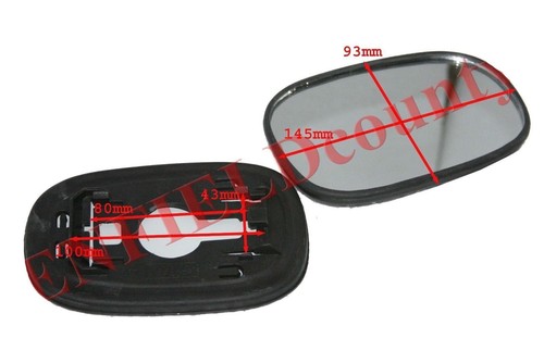 LH & RH Orvm Convex Wing Door Flat Glass Mirror + Base Plate For Ford ...