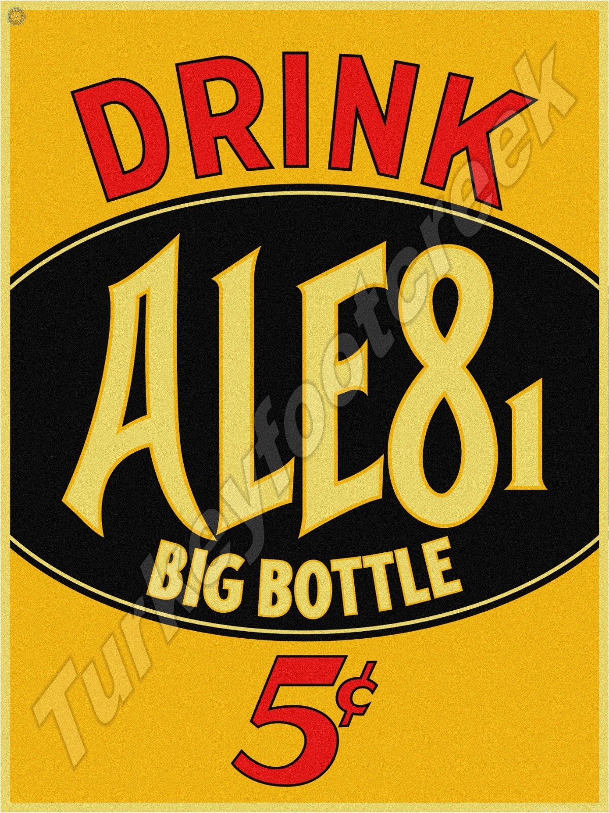 Drink Ale 8 1 Big Bottle 5 Cents 24" x 30" METAL SIGN | eBay