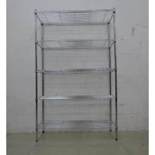 HDX Wire Shelving Unit 5-Tier Steel Casters Chrome 48 in W x 72 in. H x ...