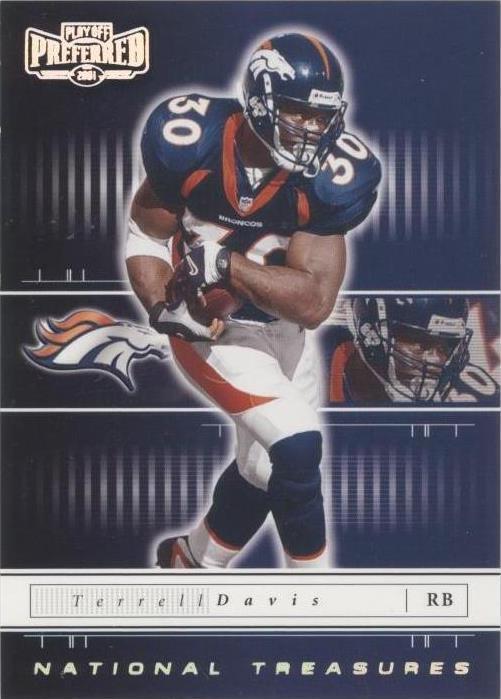 2001 Playoff Preferred - Terrell Davis #13 National Treasures Silver ...