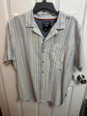 NWT Men's Reverse Threads Classic Fit Button-up Shirt- Blue Stripe Sz ...