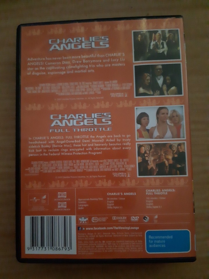 Charlie's Angels & Charlie's Angels: Full Throttle (DVD) 9317731086793 ...