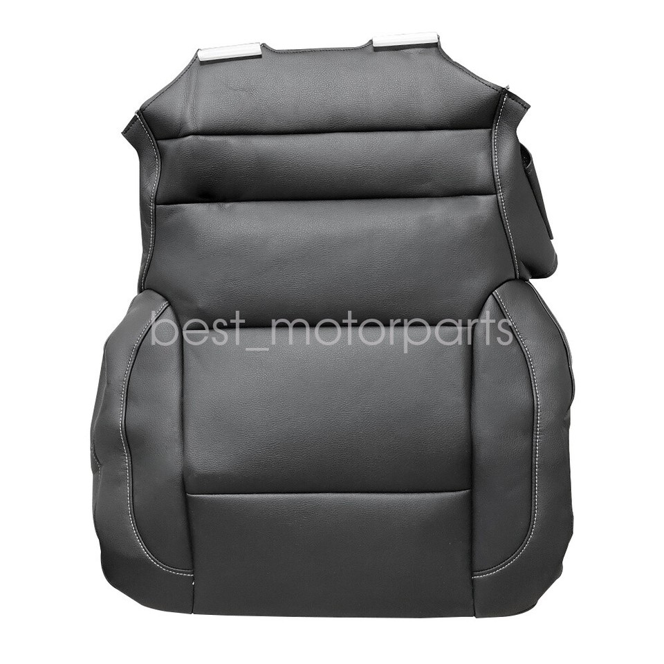 Both Bottom Leather Seat Cover Foam Pad Black For 14-19 Chevy Silverado ...