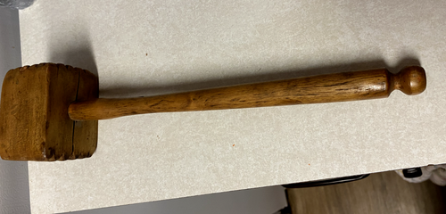 Antique Hand Carved Wooden(Walnut) Meat Mallet Tenderizer 12" Farm ...