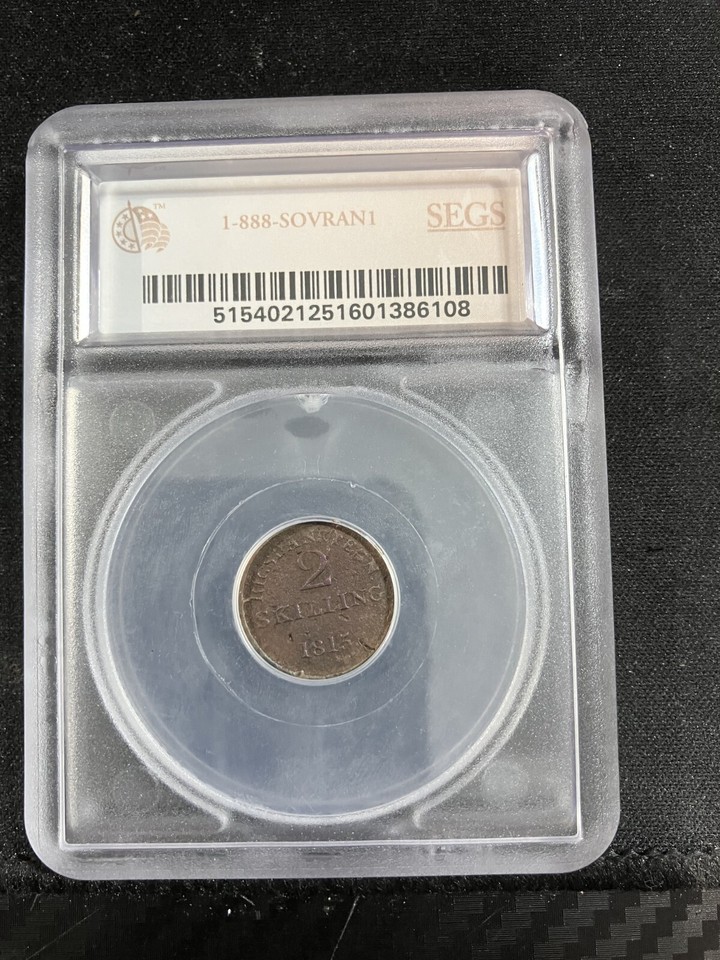 Denmark 1815 2 Skilling Coin GRADED! OVER 200 YEARS OLD! VINTAGE! | eBay
