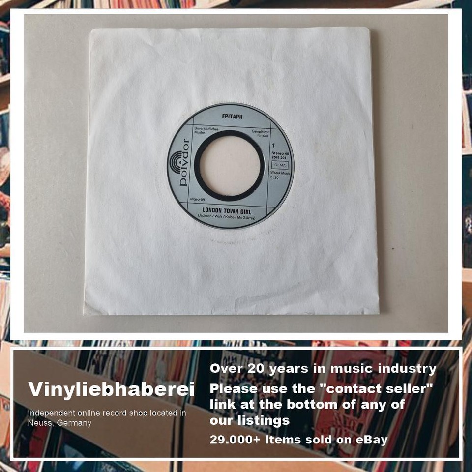 Epitaph - London Town Girl 7'' Vinyl Germany PROMO/ READ FOR CONDITION ...