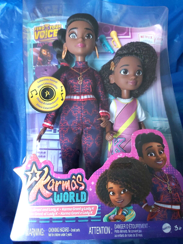 KARMA'S WORLD - KARMA GRANT & LADY K- 2 Doll Set W/Pretend Microphones ...