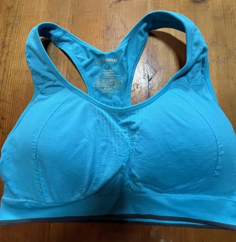 WEEKEND by MARIKA Aqua Blue HIGH IMPACT Racer Back Sports Bra Sz L | eBay