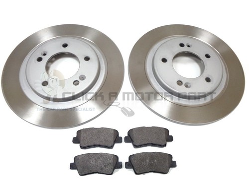 REAR 2 BRAKE DISCS AND PADS FOR KIA CEED 2013-2017 (ELECTRIC HANDBRAKE ...