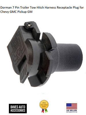 Tow Trailer Hitch Connector Assembly 7-Pin Receptacle Plug Fits Chevy ...
