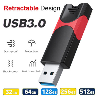 USB 3.0 Flash Drive High Speed Retractable USB Memory Stick 32GB 64GB ...