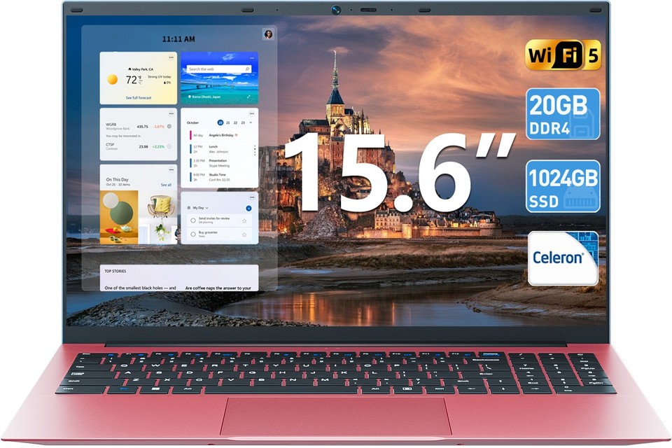 SGIN 15.6/18.5 Inch Laptops 128GB 1TB 2TB ROM Celeron N5095 Quad Core ...
