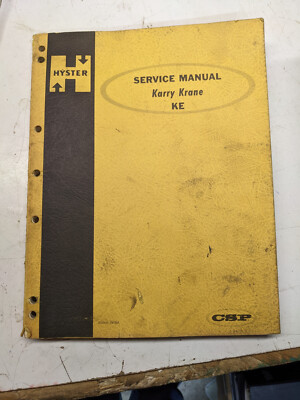 KARRY KRANE HYSTER PARTS BOOK INSTRUCTION MANUAL CRANE TRUCK MODEL KE ...