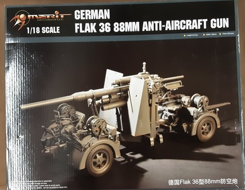 Merit 1/18 scale German Flak 36 88mm Anti-Aircraft Gun Plastic Model ...