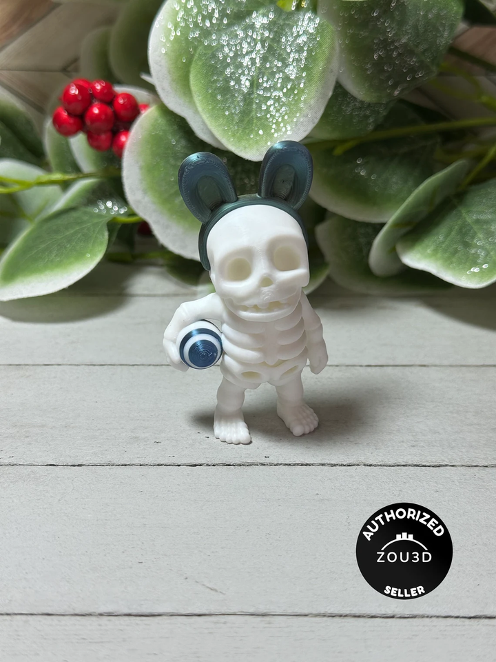 3D Printed Articulating Skeleton With Bunny Ears & Egg - ZOU3D | eBay