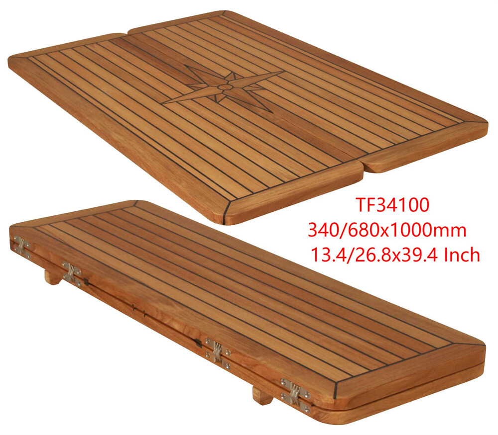 Boat Folding Teak Table Top 680/340x500,680/340x750,680/340x1000mm Marine RV | eBay