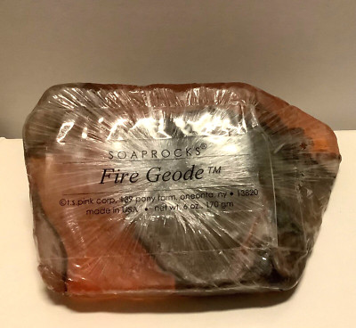 Soaprocks Soap Rocks Fire Geode Amber Black Pearlized White Swirl Soap ...
